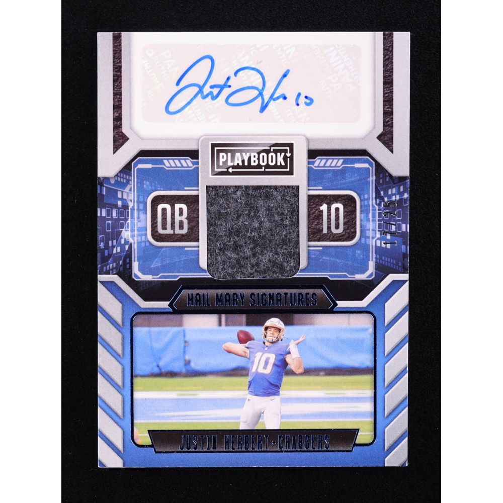 Justin Herbert 2021 Panini Playbook Hail Mary Material Signatures ...