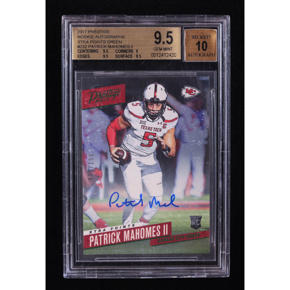 Patrick Mahomes II 2017 Prestige Rookie Autographs Xtra Points Green ...