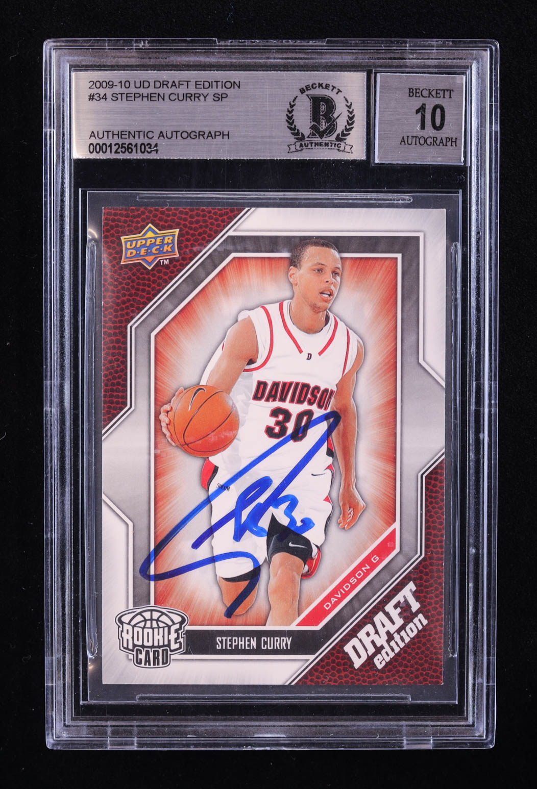 Stephen Curry Signed 2009-10 Upper Deck Draft Edition #34 SP RC (BGS ...