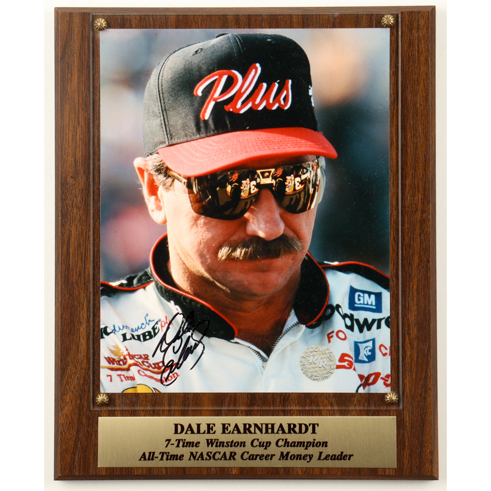 Dale Earnhardt Signed NASCAR Photo Plaque (SoP) | Pristine Auction