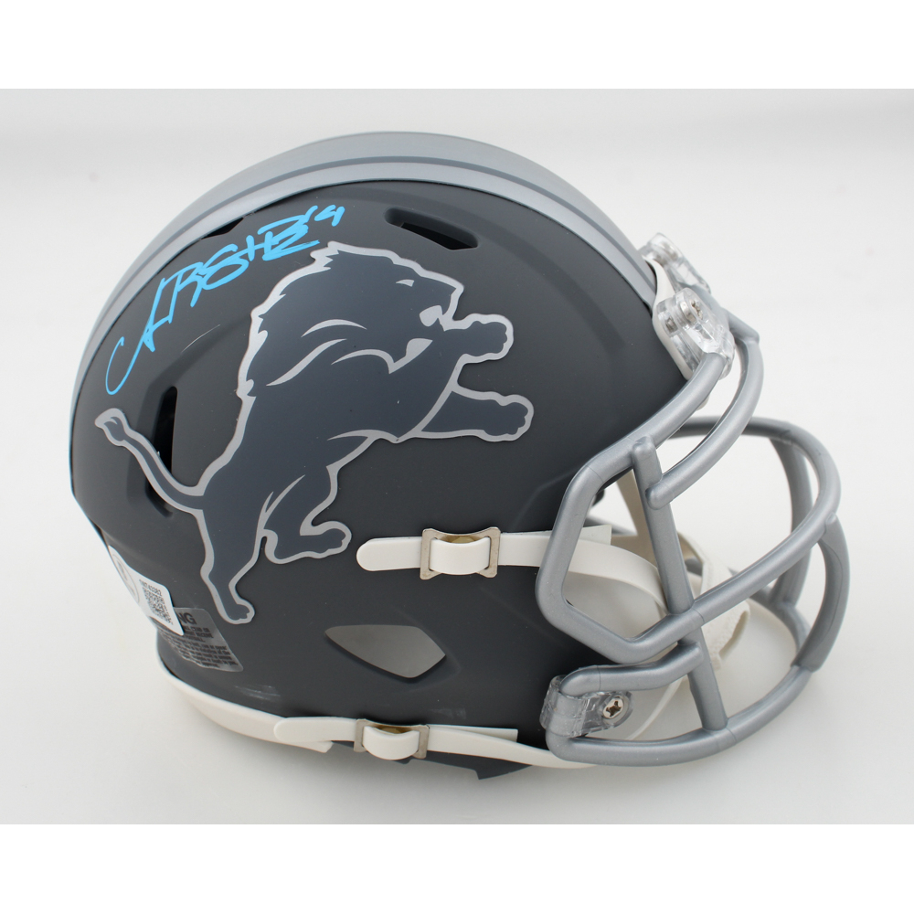 Amon-Ra St. Brown Signed Lions Slate Alternate Speed Mini Helmet ...