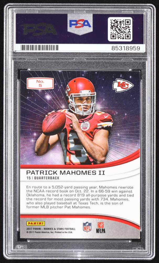 Patrick Mahomes II Signed 2017 Rookies and Stars Stellar Rookies #5 RC ...