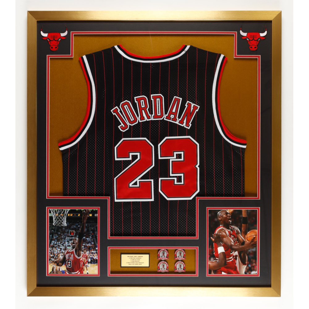 Michael Jordan Custom Framed Jersey Display With Career Stat Plaque, (4 ...