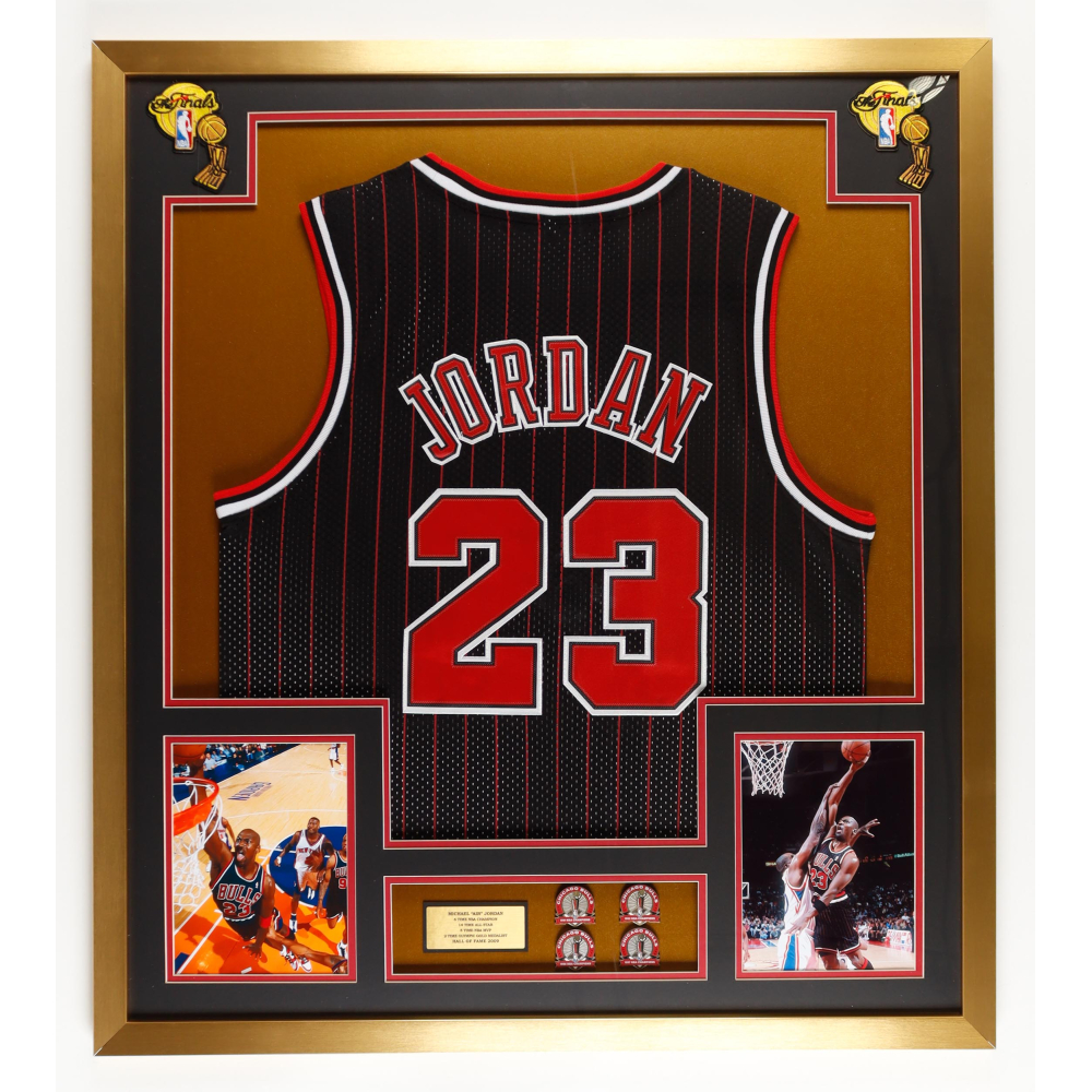 Michael Jordan Custom Framed Jersey Display With Career Stat Plaque, (4 ...