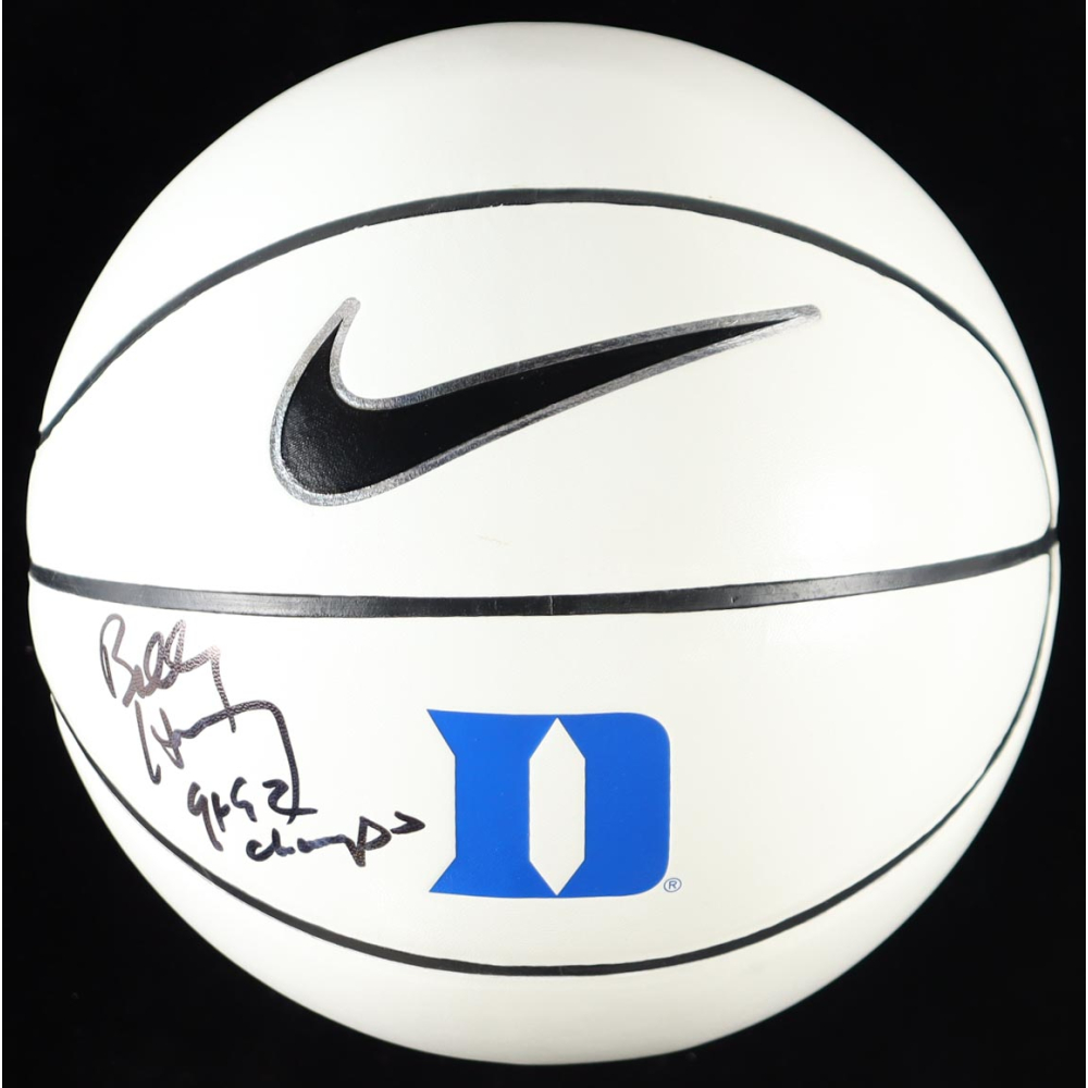 Bobby Hurley Signed Duke Blue Devils Logo Basketball Inscribed "91+92 ...