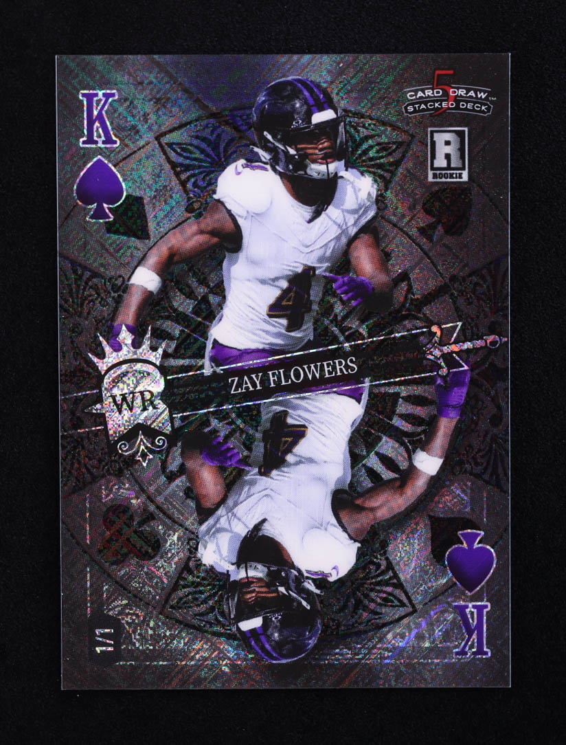 Zay Flowers 2023 Wild Card 5 Card Draw Stacked Deck King of Hearts ...