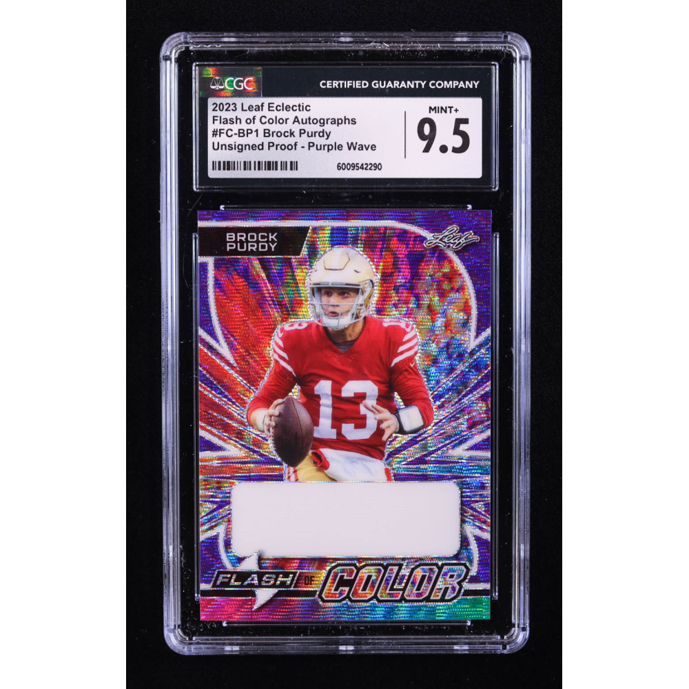 Brock Purdy 2023 Leaf Eclectic Flash of Color Autographs Wave Purple ...