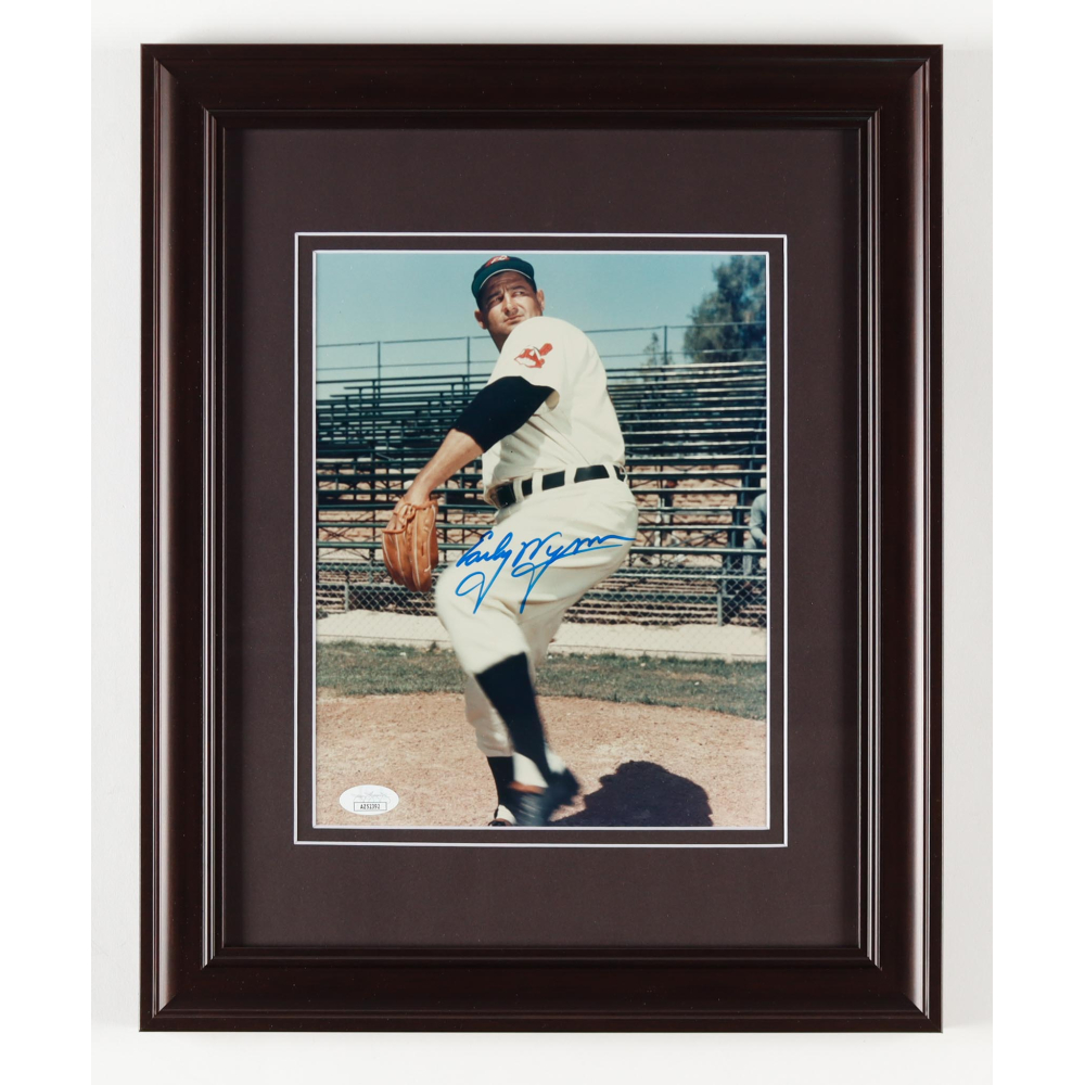 Early Wynn Signed Indians Custom Framed Photo Display (JSA) | Pristine ...
