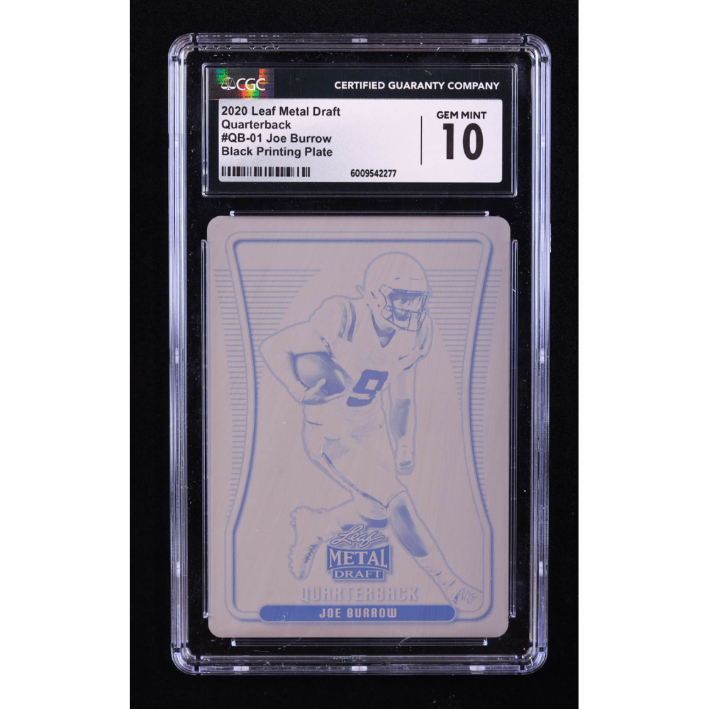 Joe Burrow 2020 Leaf Metal Draft Quarterback Printing Plates Black # ...