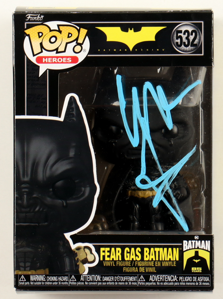 Christian Bale Signed "Batman Begins" #532 Fear Gas Batman Funko Pop! Vinyl Figure (AutographCOA ...