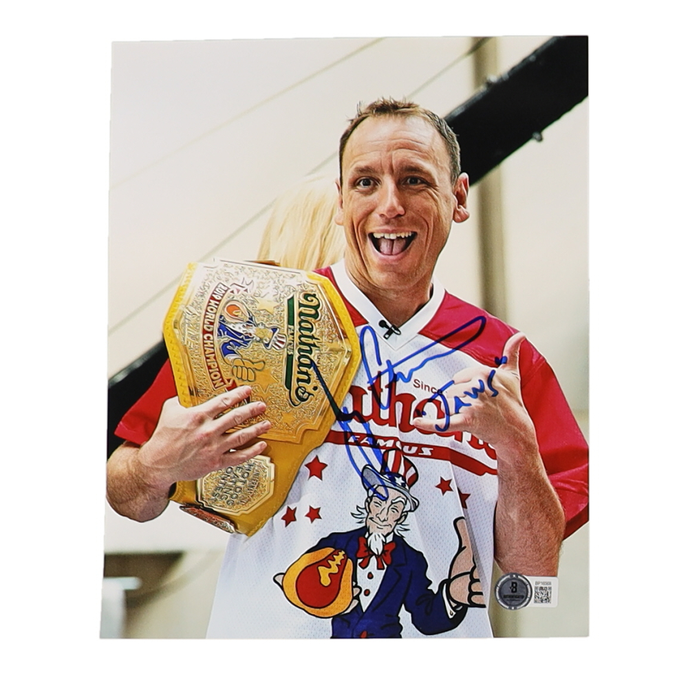 Joey Chestnut Signed 8x10 Photo Inscribed "Jaws" (Beckett) | Pristine ...