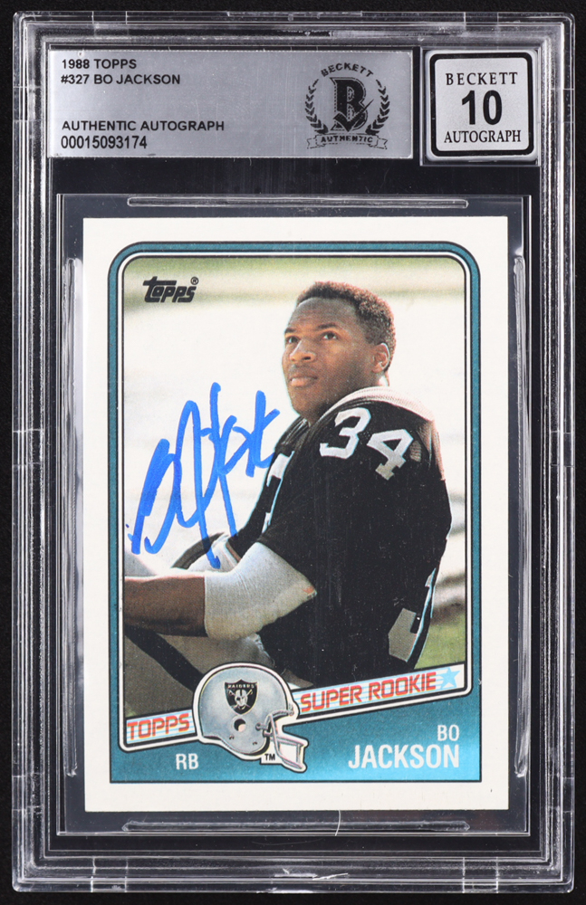 Bo Jackson Signed 1988 Topps #327 SR RC (BGS | Auto 10) | Pristine Auction