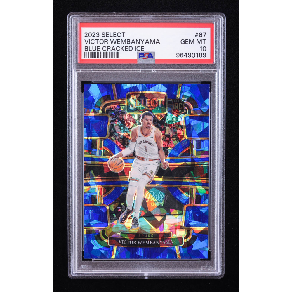 Victor Wembanyama 2023-24 Select Prizms Blue Cracked Ice #87 RC (PSA 10 ...