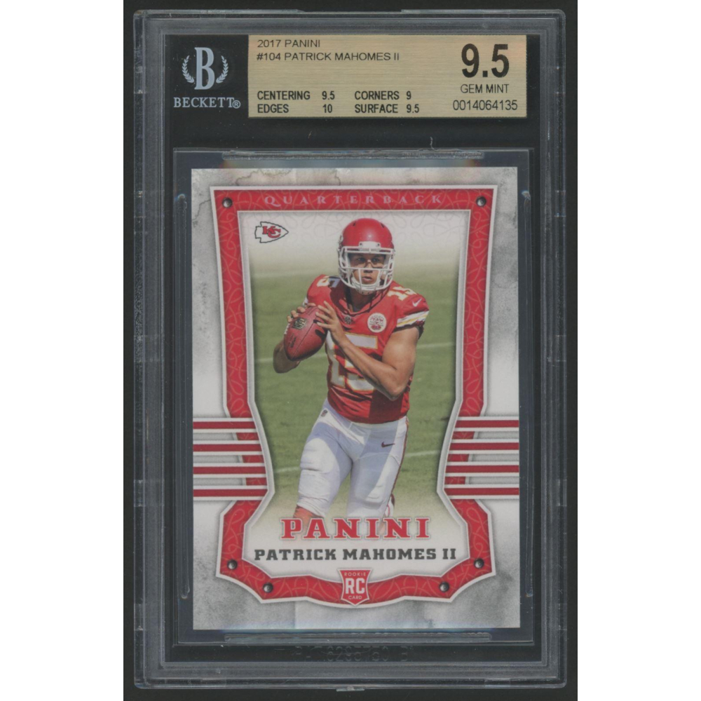 Patrick Mahomes II 2017 Panini #104 RC (BGS 9.5) | Pristine Auction