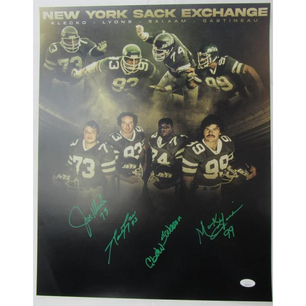 Jets "New York Sack Exchange" 16x20 Photo Signed By (4) with Mark ...