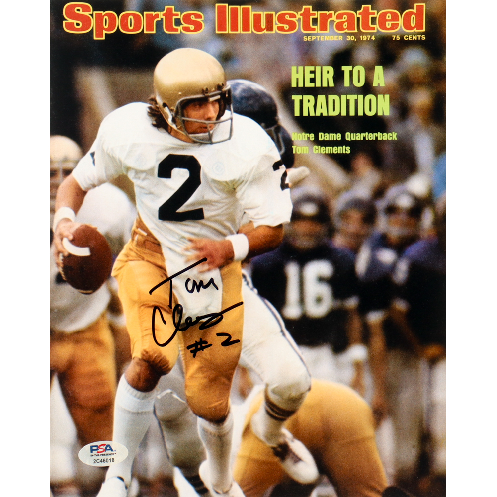 Tom Clements Signed Notre Dame Fighting Irish 8x10 Photo (PSA) | Pristine Auction
