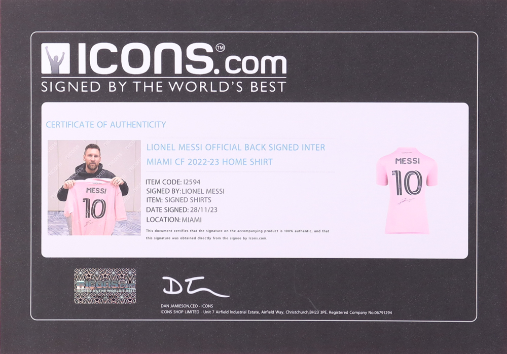 Lionel Messi Signed Inter Miami Jersey Inscribed "LEO" (ICONS ...