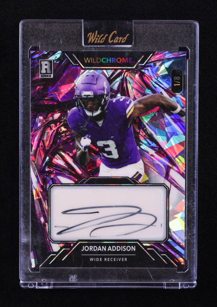 Jordan Addison 2023 Wild Card WildChrome Autographs Crystal Purple # ...
