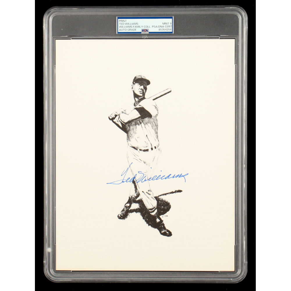 Ted Williams Signed 8.5x11 Art Print (PSA | Autograph Graded PSA 9 ...