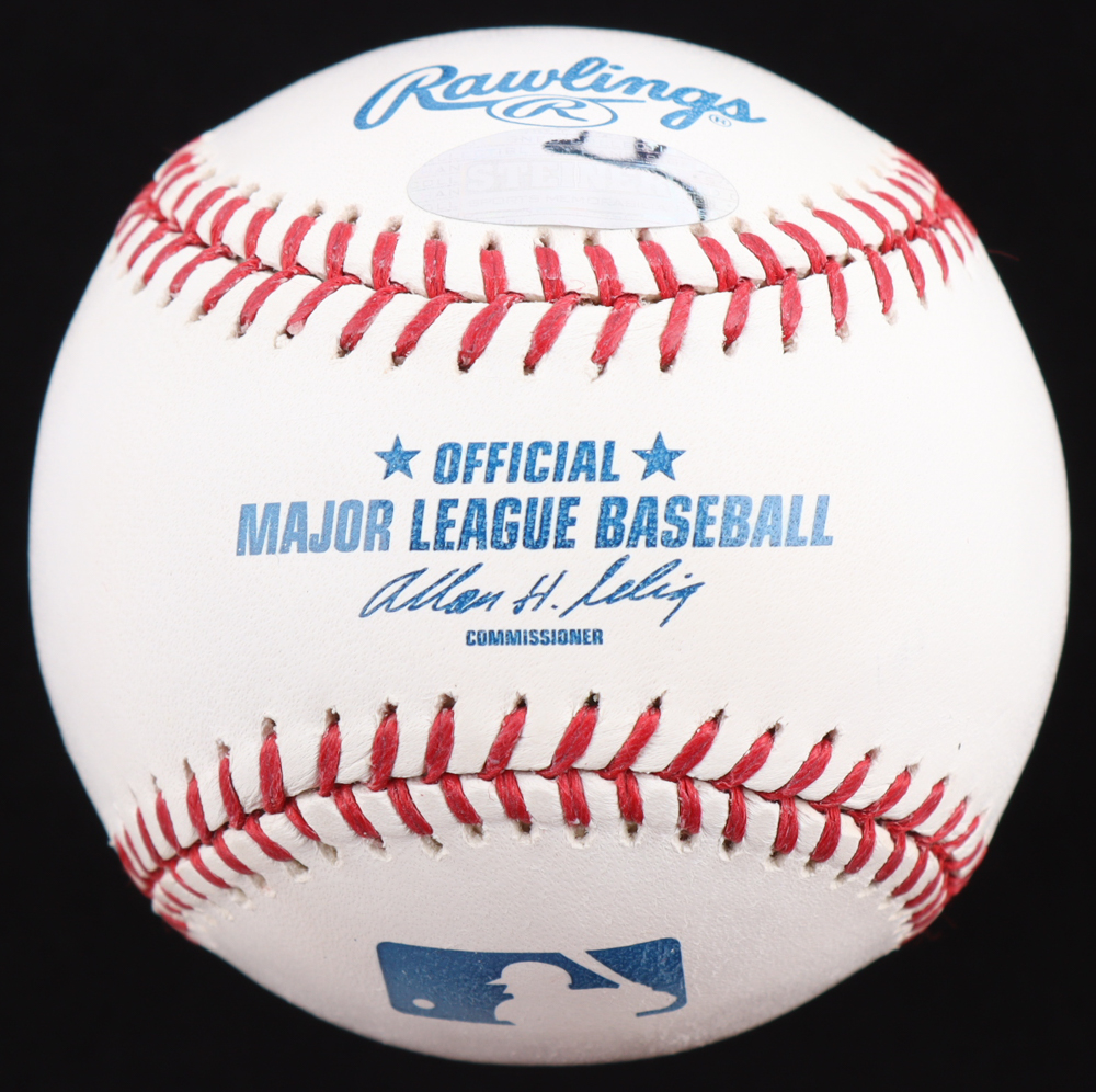 Barry Larkin Signed OML Baseball Inscribed "HOF 2012" (Steiner ...