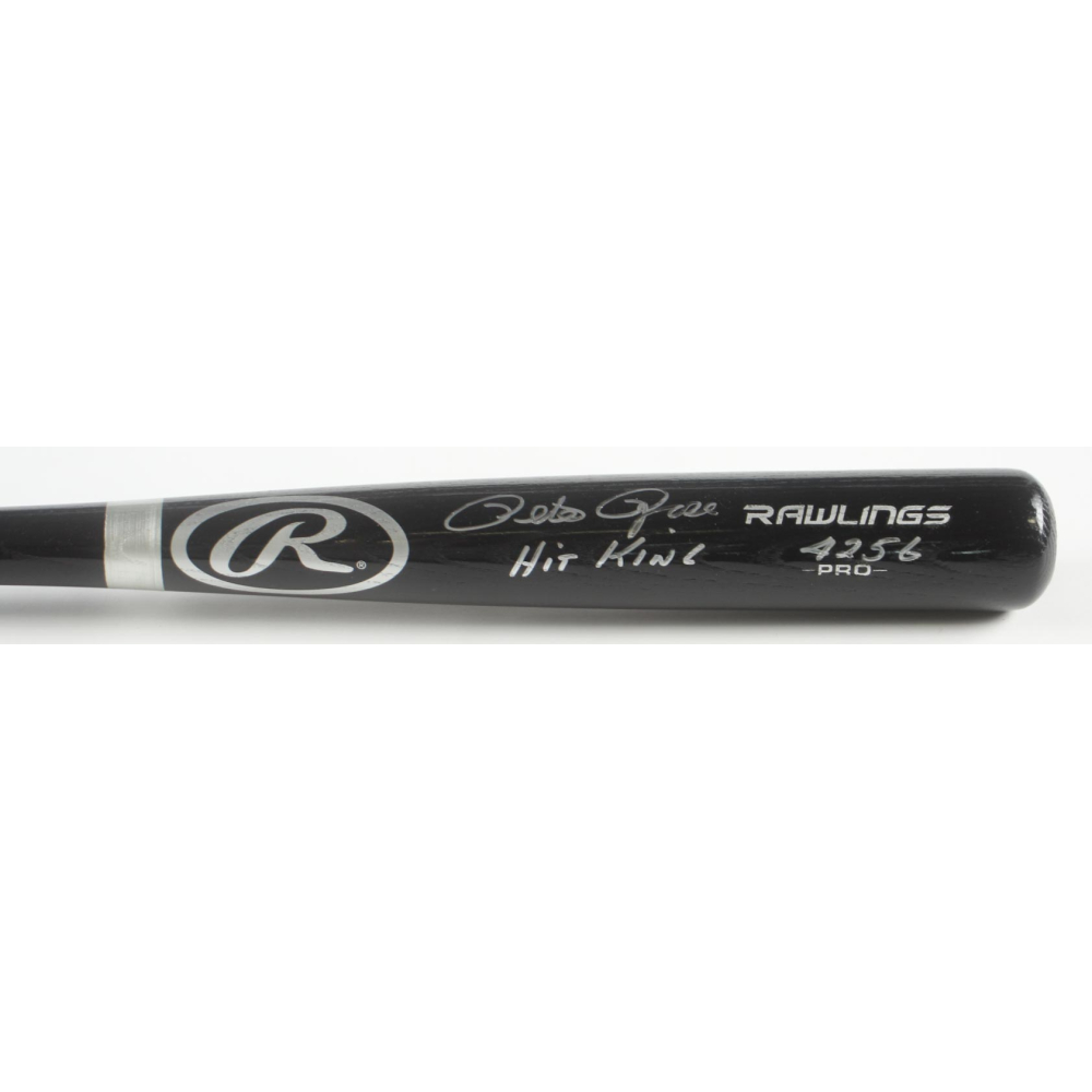Pete Rose Signed Rawlings Baseball Bat Inscribed "4256" & "Hit King ...