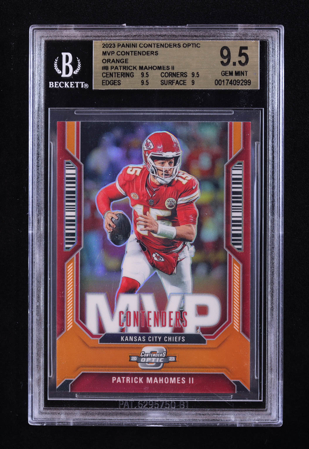 Patrick Mahomes II 2023 Panini Contenders Optic MVP Contenders Orange ...