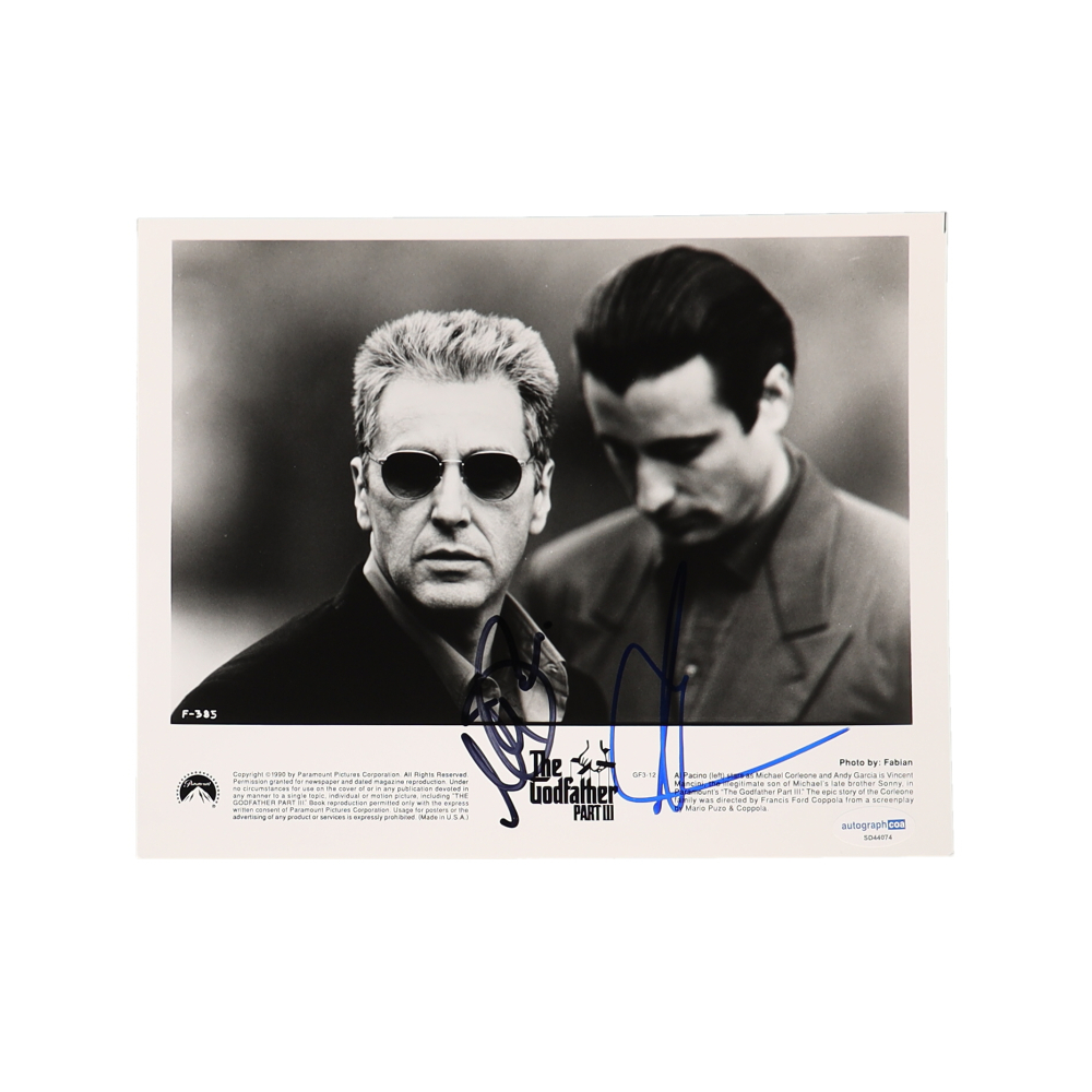 Al Pacino & Andy Garcia Signed "The Godfather Part III" 8x10 Photo ...