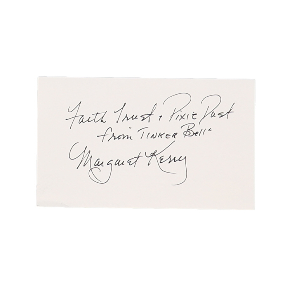 Margaret Kerry Signed 3x5 Cut Inscribed "Faith, Trust + Pixie Dust From ...