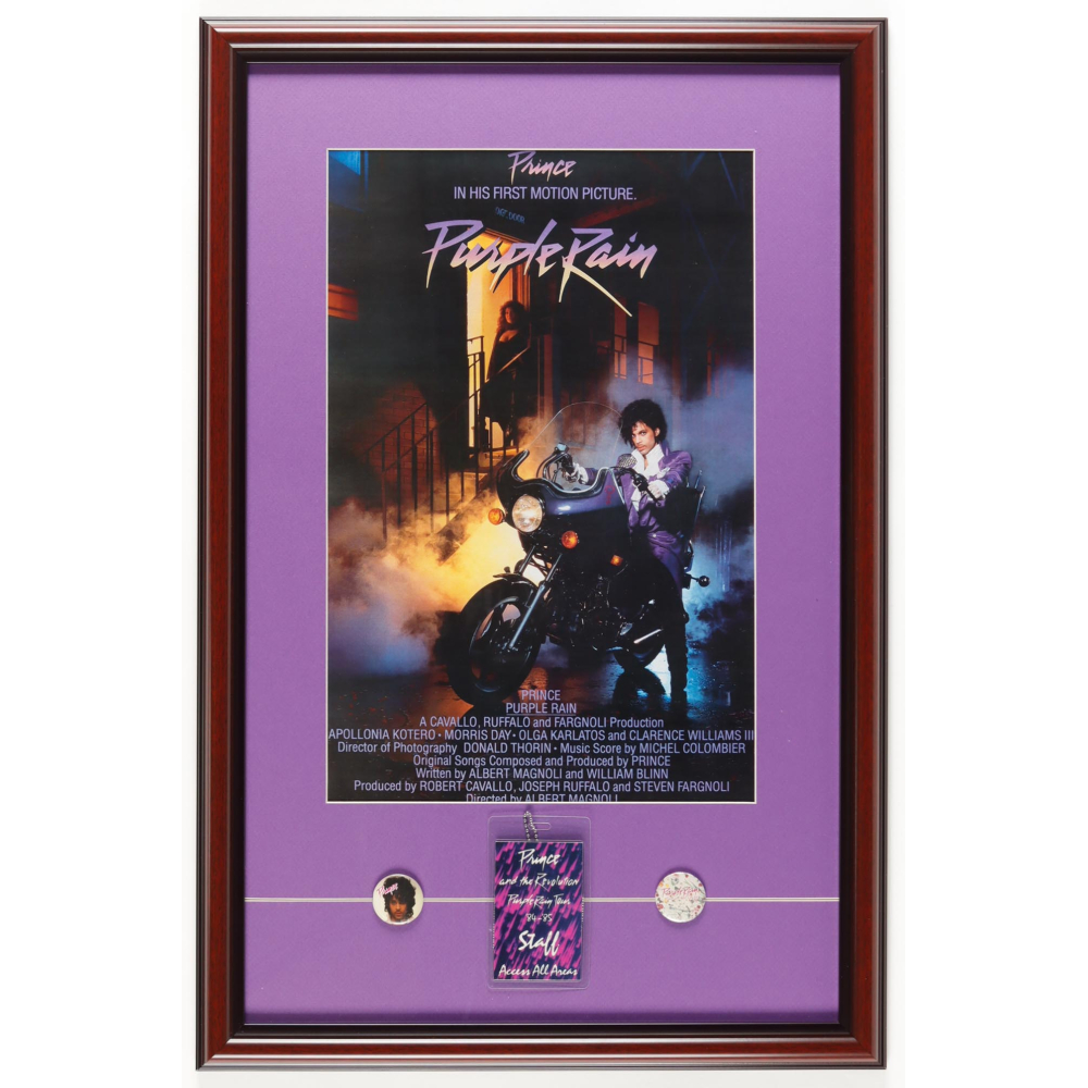 Prince "Purple Rain" Custom Framed Poster Display with Original 1984-85 ...