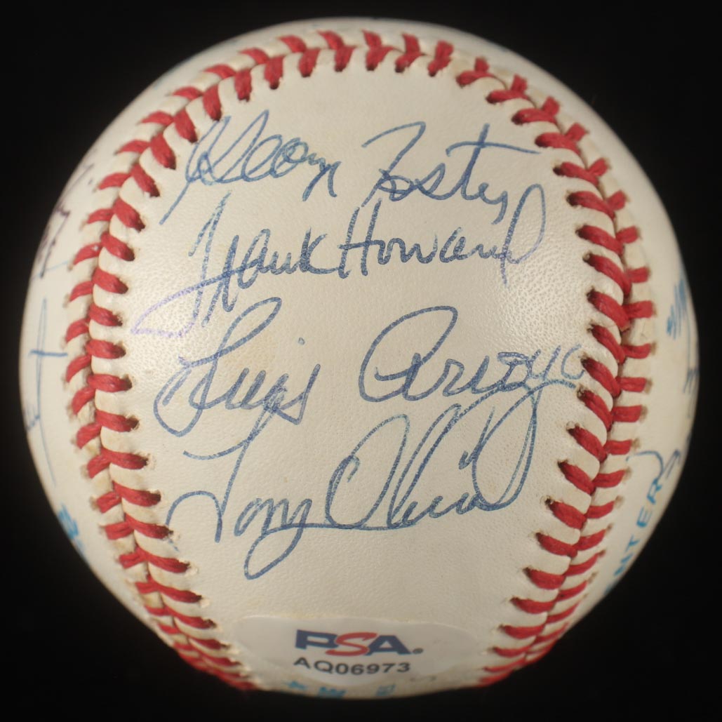Baseball Legends OAL Baseball Signed by (15) With Phil Rizzuto, Tony ...
