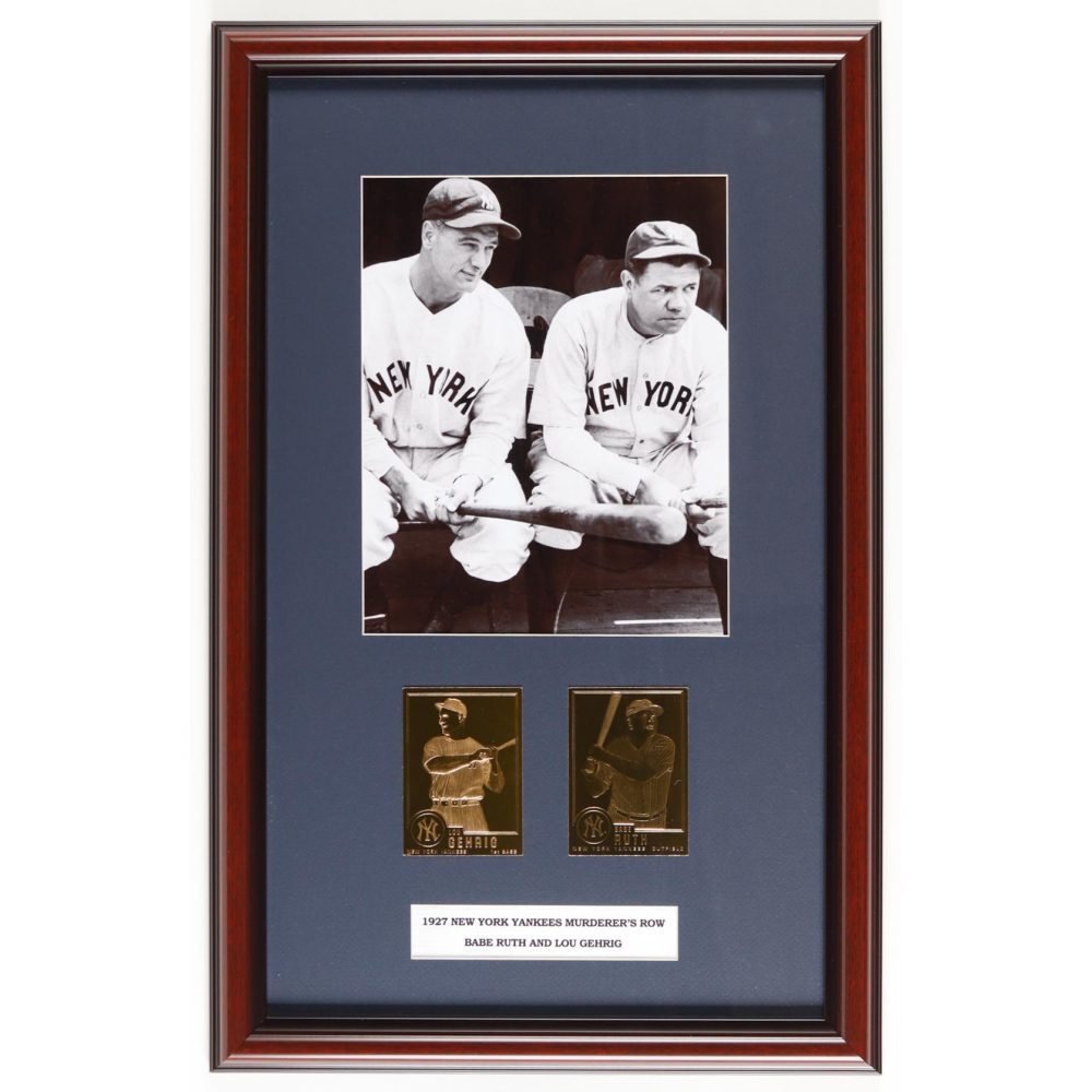 Babe Ruth & Lou Gehrig "Yankees' Murderer's Row" Custom Framed Photo ...