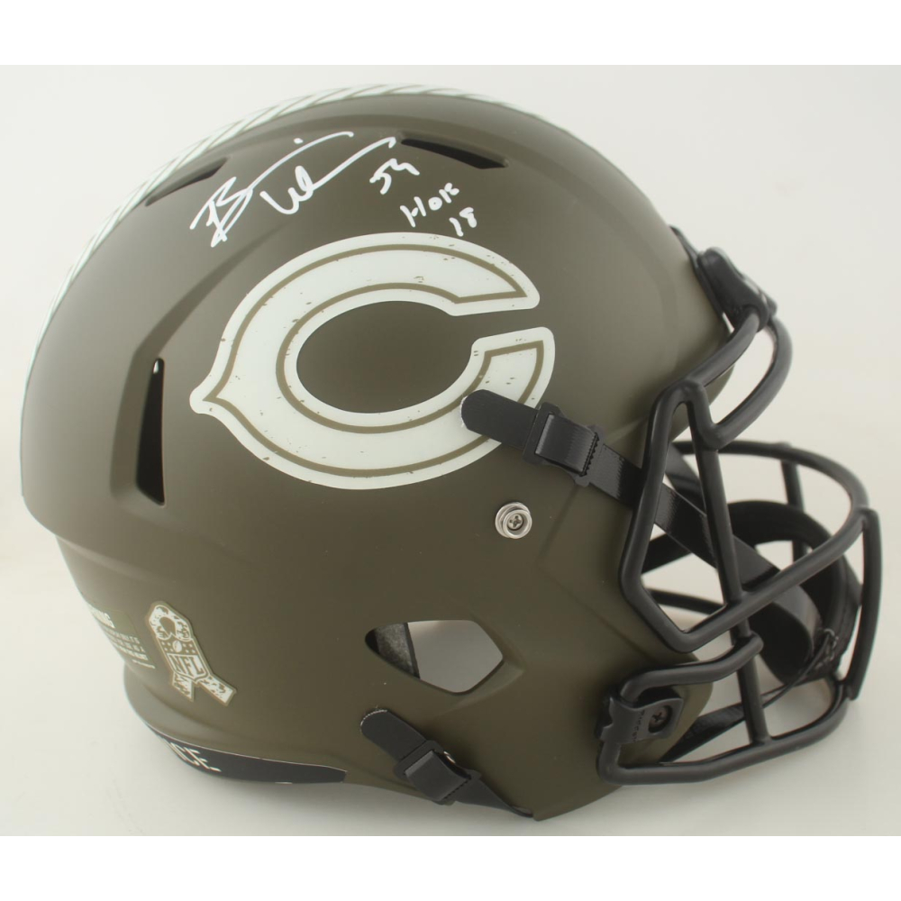 Brian Urlacher Signed Bears Full-Size Salute to Service Alternate Speed ...