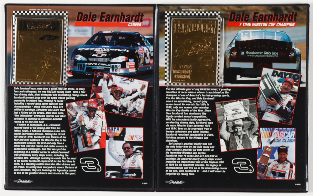 Dale Earnhardt LE 2001 Danbury Mint Career & Championship 23KT Gold ...