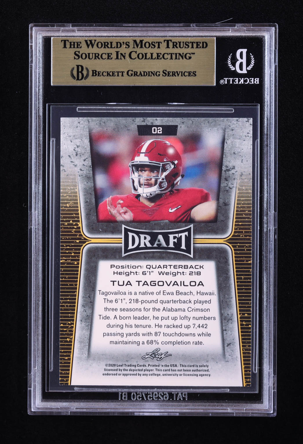 Tua Tagovailoa 2020 Leaf Draft #2 RC (BGS 10) | Pristine Auction