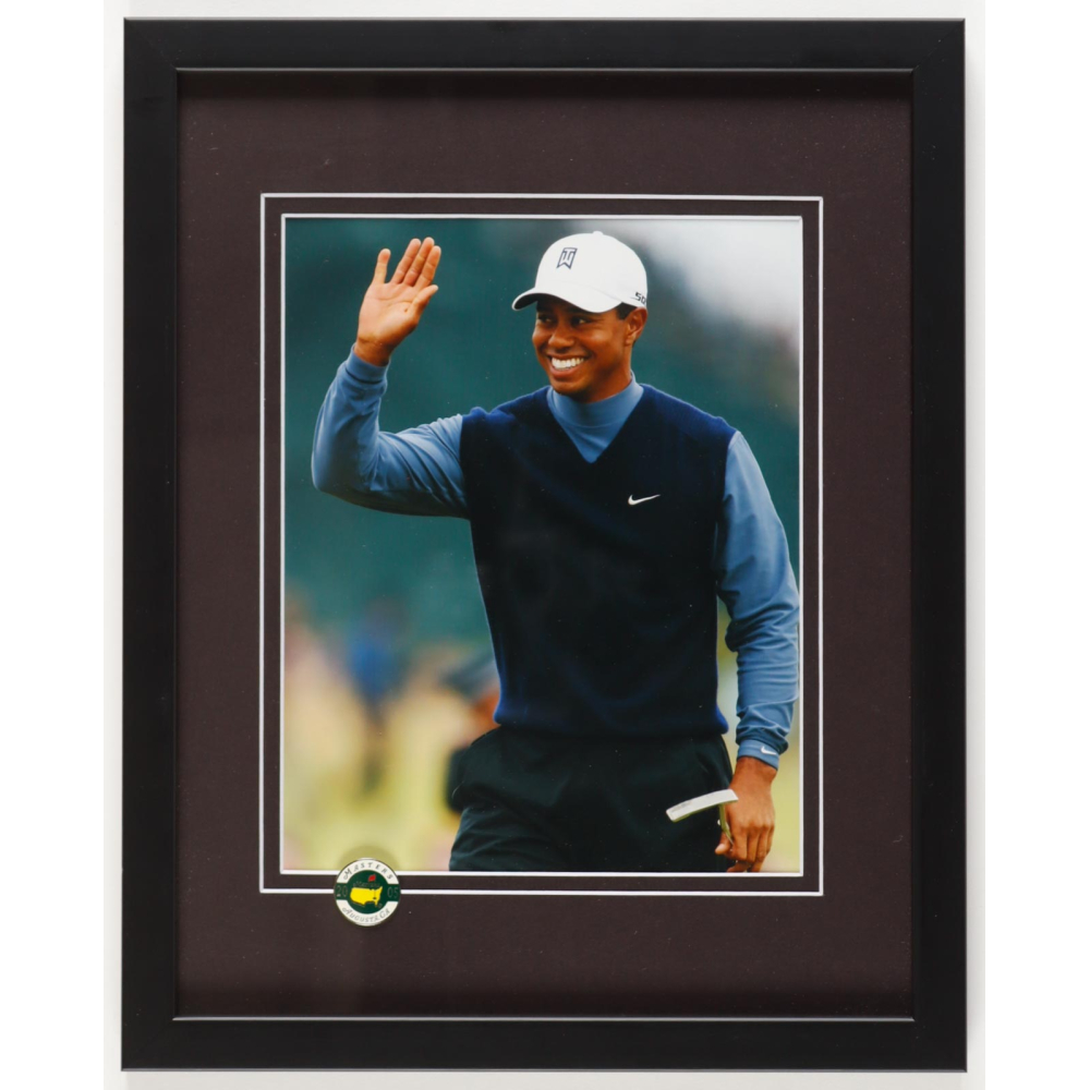 Tiger Woods Custom Framed Photo With 2005 Masters Tournament Pin ...