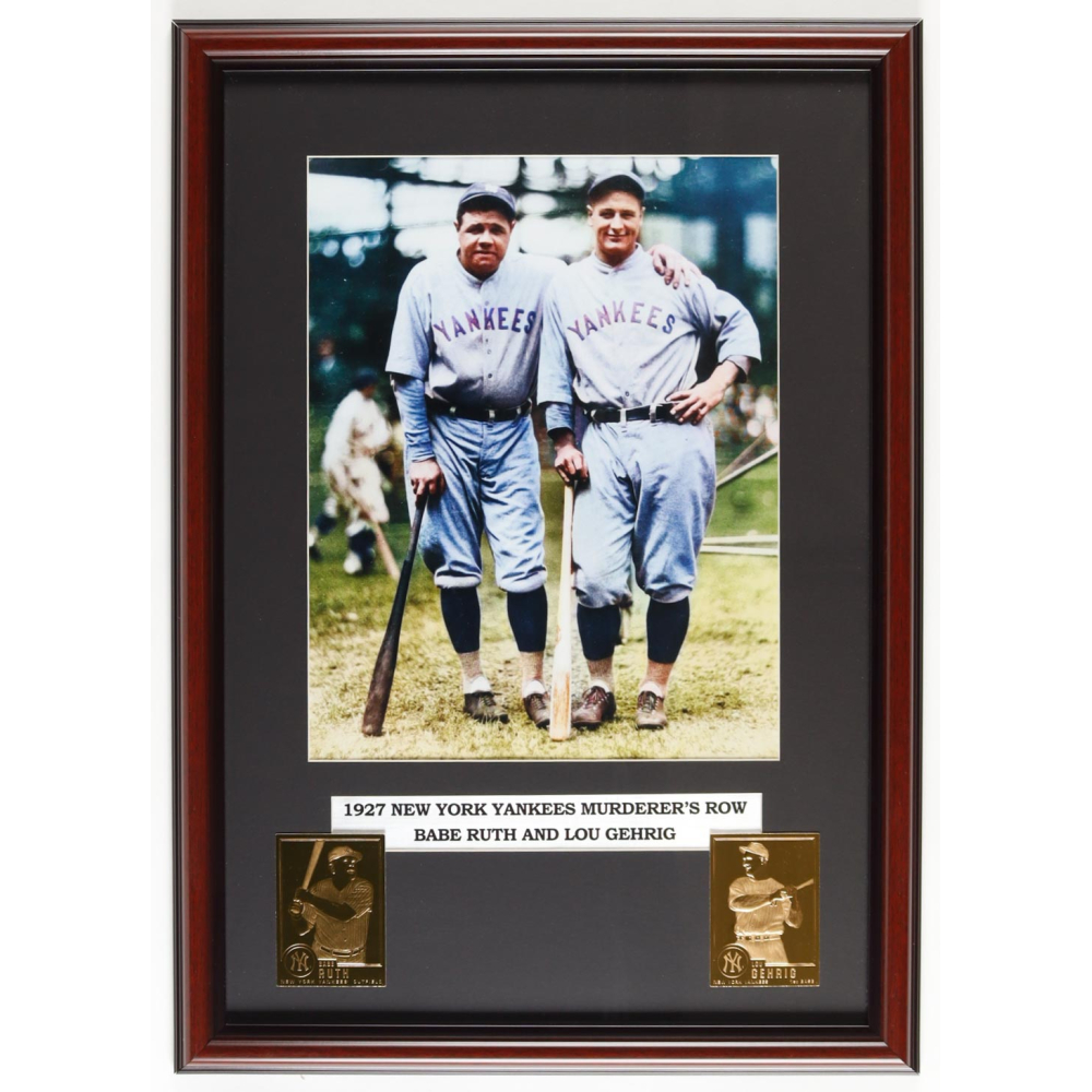 Babe Ruth & Lou Gehrig "Yankees Murderer's Row" Custom Framed Photo ...