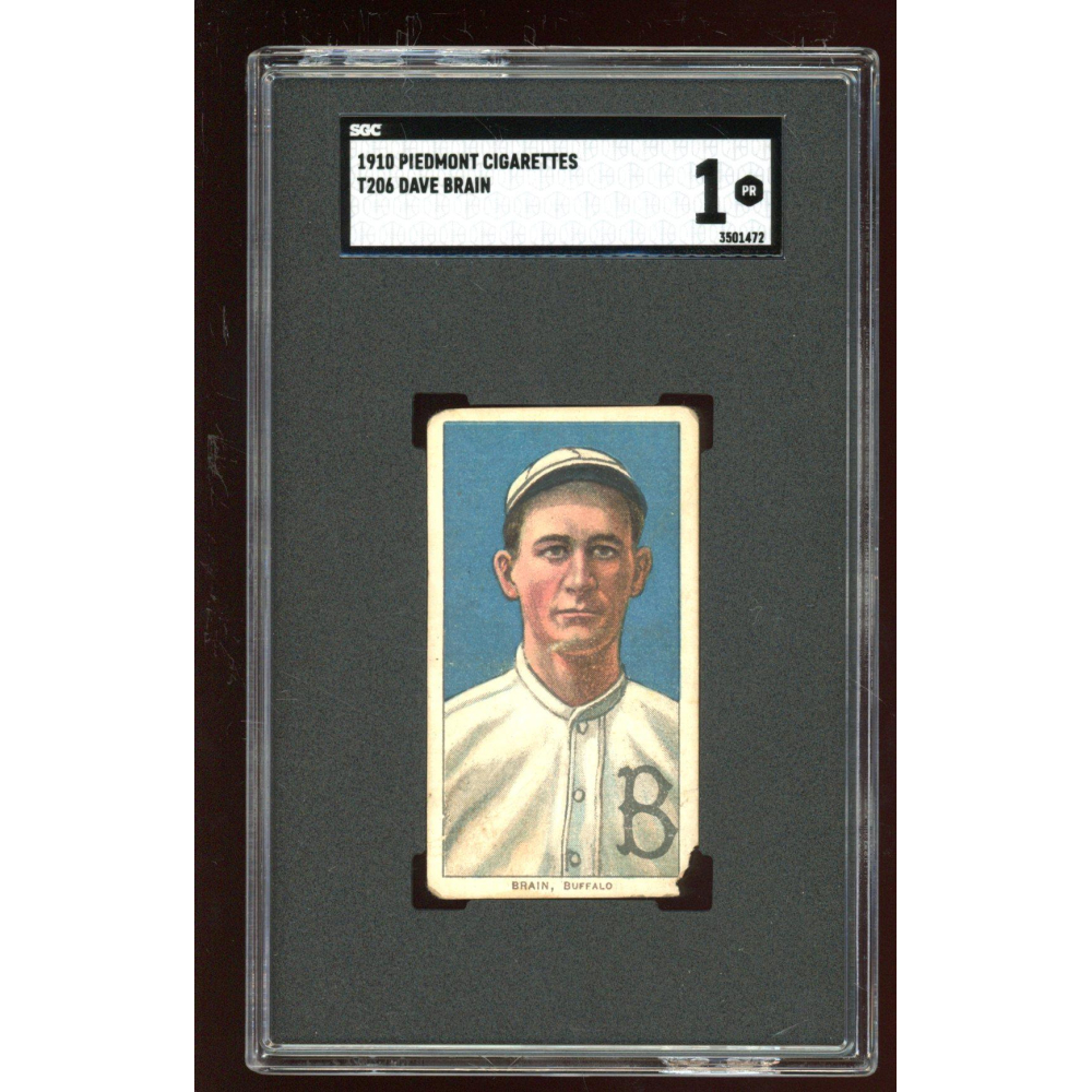 Dave Brain T206 Piedmont Cigarettes (SGC 1) | Pristine Auction
