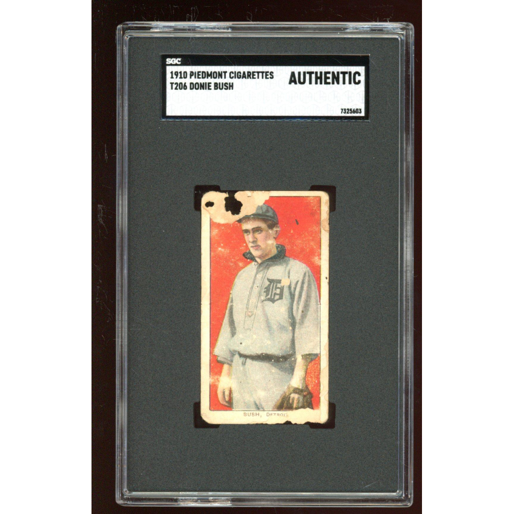 Donie Bush 1910 T206 Piedmont Cigarettes (SGC Authentic) | Pristine Auction