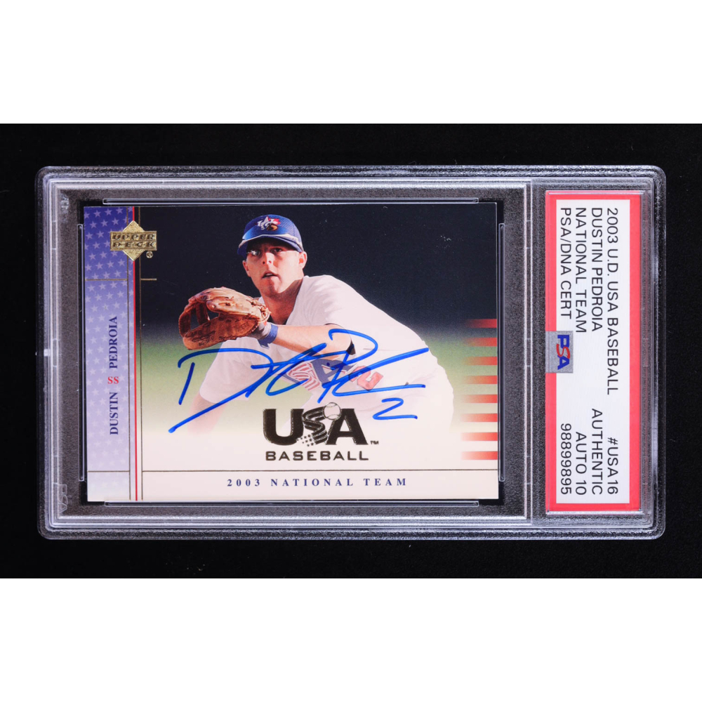 Dustin Pedroia Signed 2003 USA Baseball National Team #16 RC (PSA ...