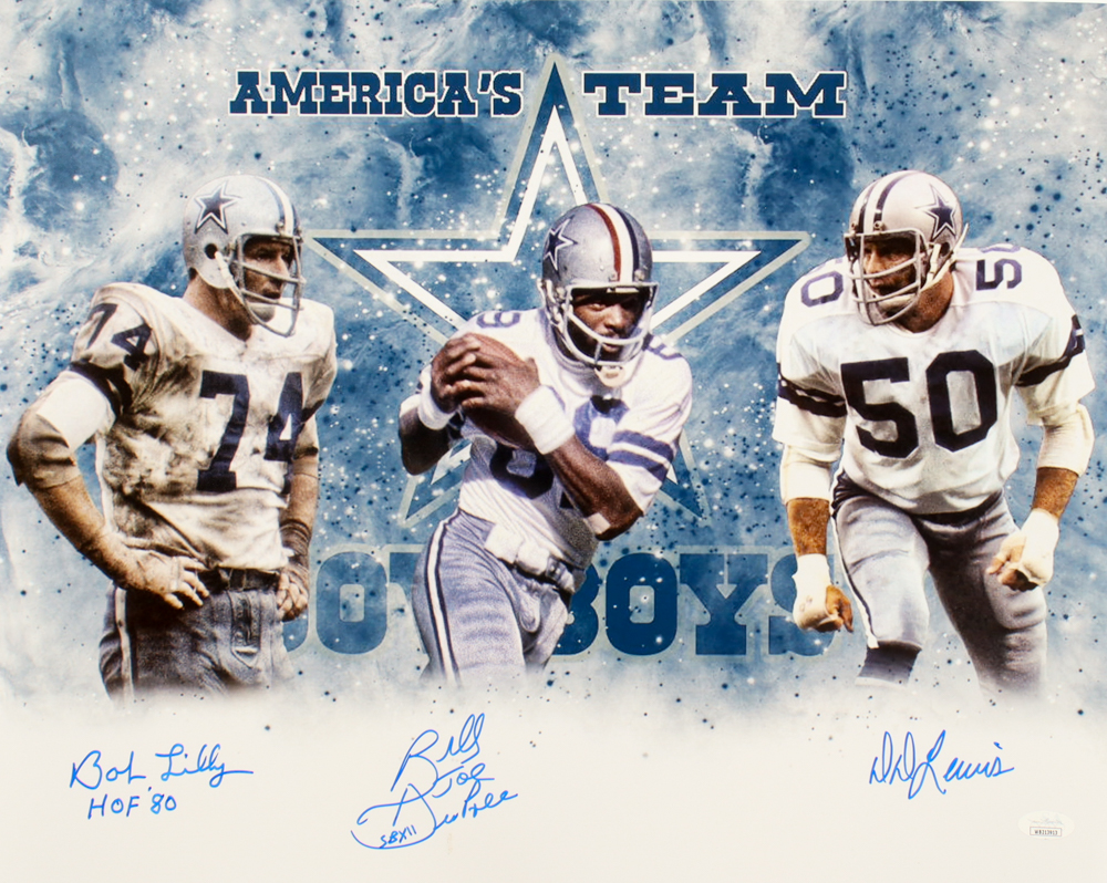 Bob Lilly, D.D. Lewis & Billy Joe Dupree Signed Cowboys 16x20 Photo ...