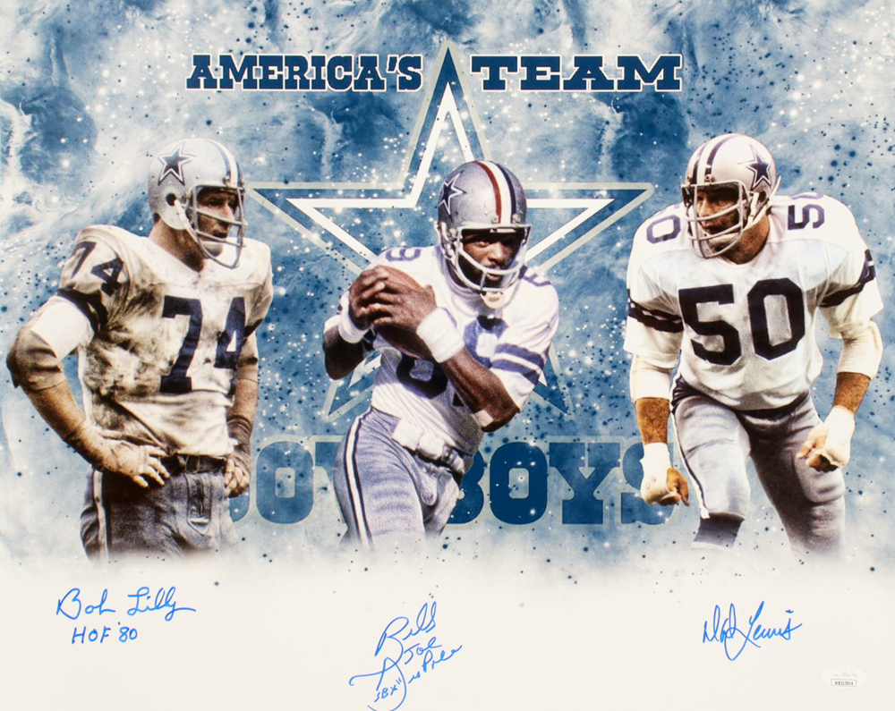 Bob Lilly, D.D. Lewis & Billy Joe Dupree Signed Cowboys 16x20 Photo ...
