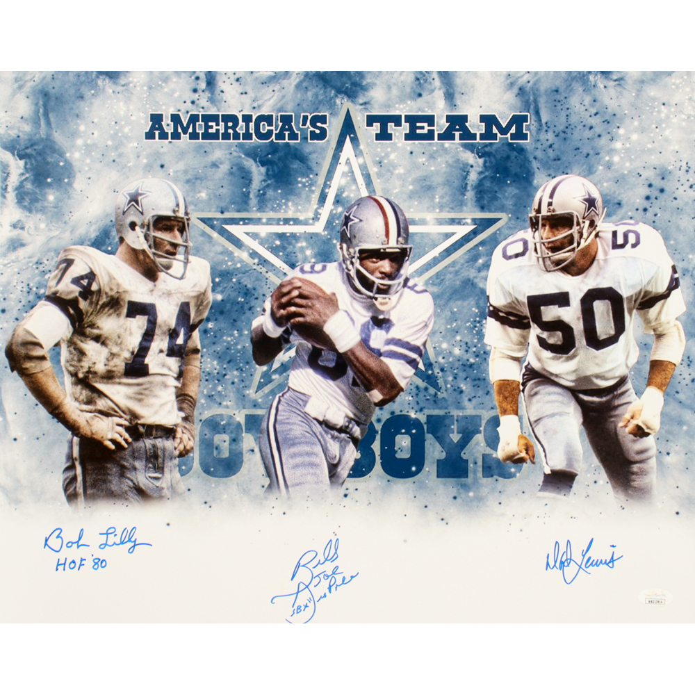 Bob Lilly, D.D. Lewis & Billy Joe Dupree Signed Cowboys 16x20 Photo ...
