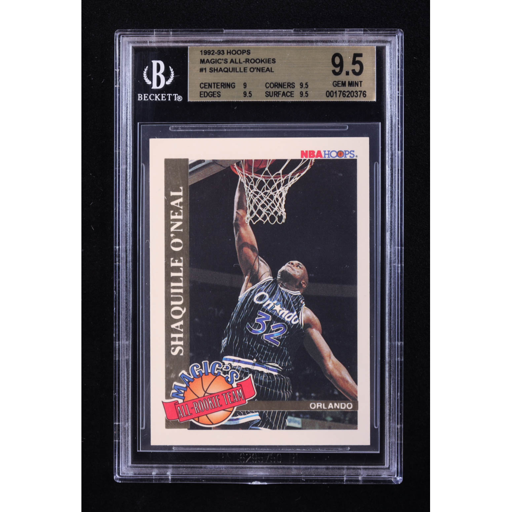 Shaquille O'Neal 1992-93 Hoops Magic's All-Rookies #1 RC (BGS 9.5 ...
