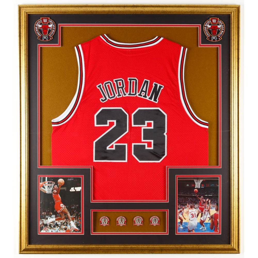Michael Jordan Custom Framed Jersey Display With Career Stat Plaque, (4 ...