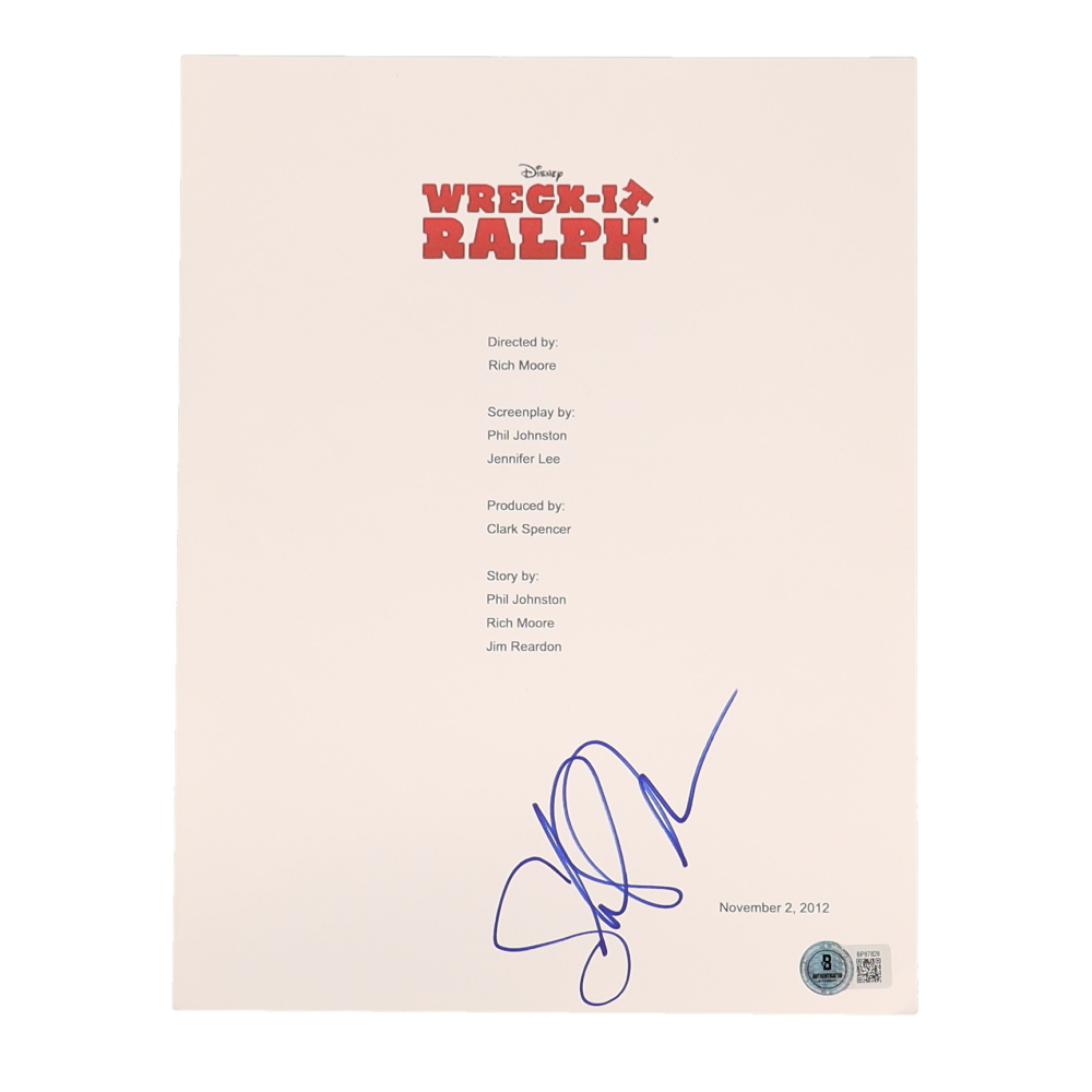 Sarah Silverman Signed "Wreck-It Ralph" 8x10 Script Cover (Beckett ...