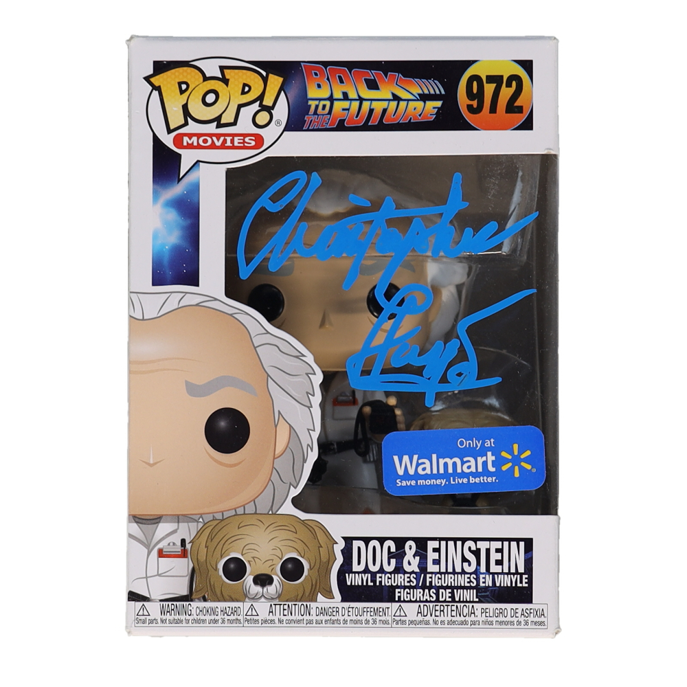 Christopher Lloyd Signed "Back to the Future" #972 Doc & Einstein Funko ...