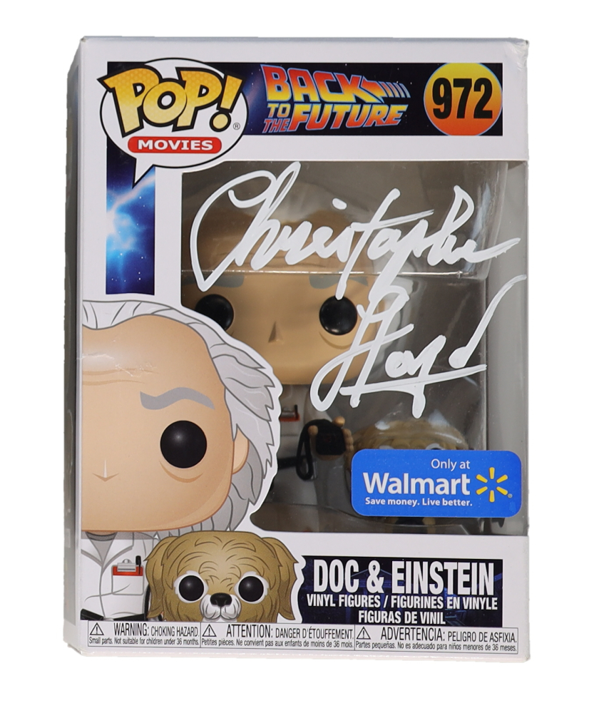 Christopher Lloyd Signed "Back to the Future" #972 Doc & Einstein Funko ...