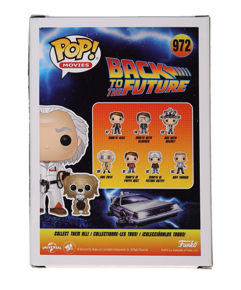 Christopher Lloyd Signed "Back to the Future" #972 Doc & Einstein Funko ...