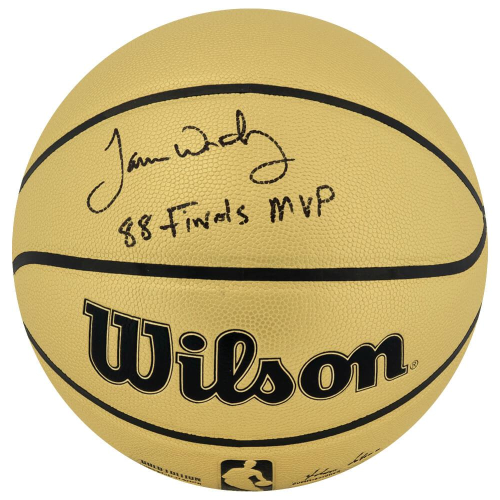 James Worthy Signed Gold NBA Basketball Inscribed "88 Finals MVP ...