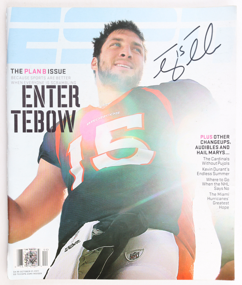 Tim Tebow Signed 2011 ESPN Magazine (Tebow) | Pristine Auction